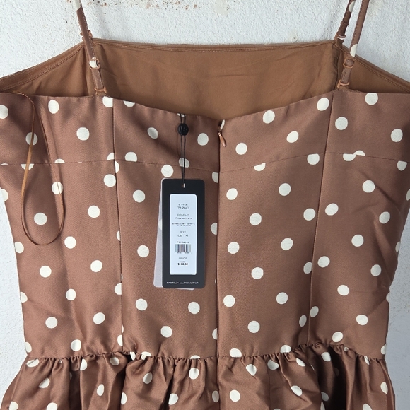French Connection | Dresses | Brown Polka Dot Dress | Poshmark